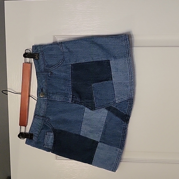 Gianni Bini | Skirts | Gianni Bini Patchwork Denim Mini Skirt Gently ...